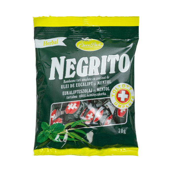 Negrito Choco Pack 70g filled hard candies with eucalyptus oil extract ...